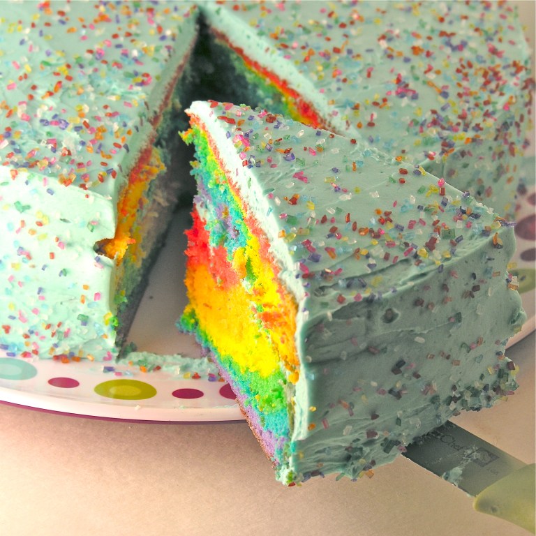 Tie-Dye Cake with Blue Raspberry Frosting | EASYBAKED