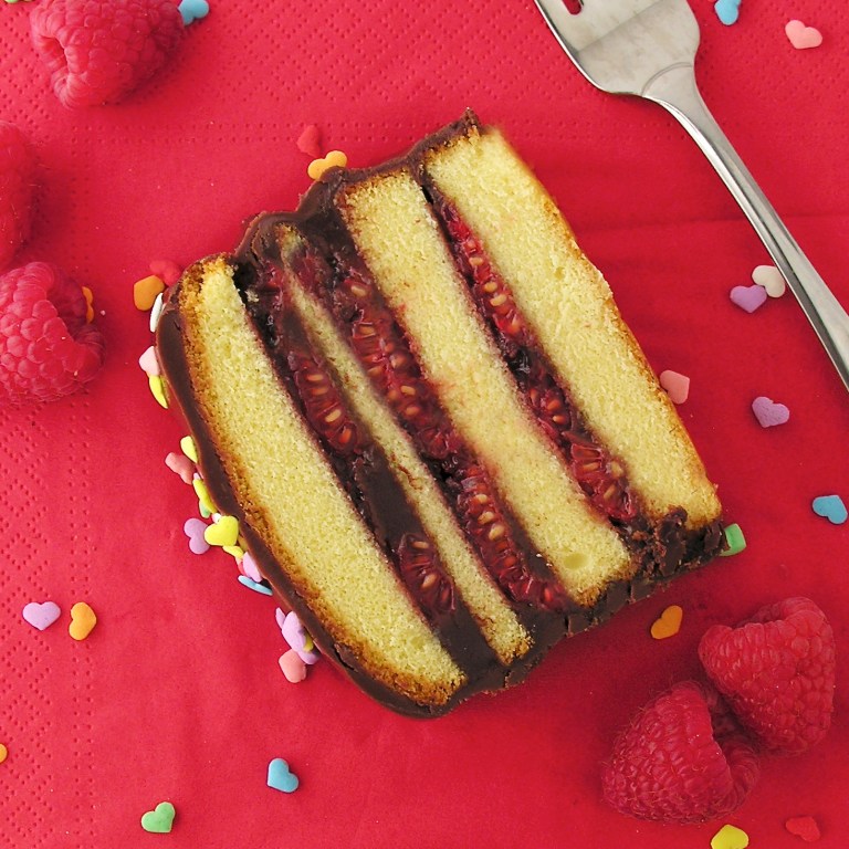 Raspberry Fudge Layer Cake | EASYBAKED