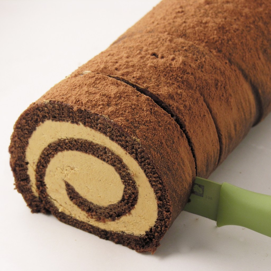 Chocolate Cake Roll with a Cinnamon Caramel Filling | EASYBAKED
